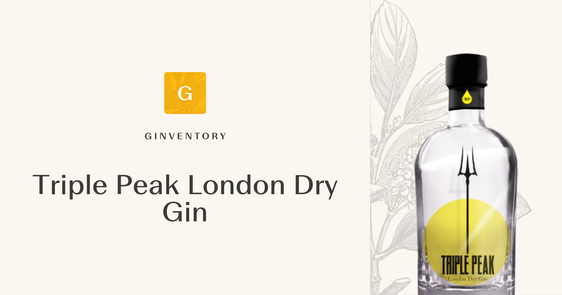 Triple Peak London Dry Gin — Ginebras | Ginventory