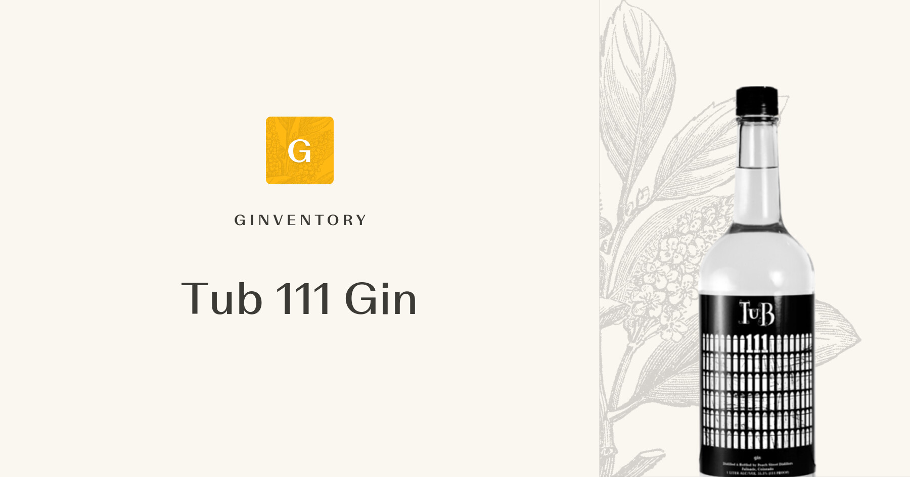 Tub 111 Gin — Gins | Ginventory