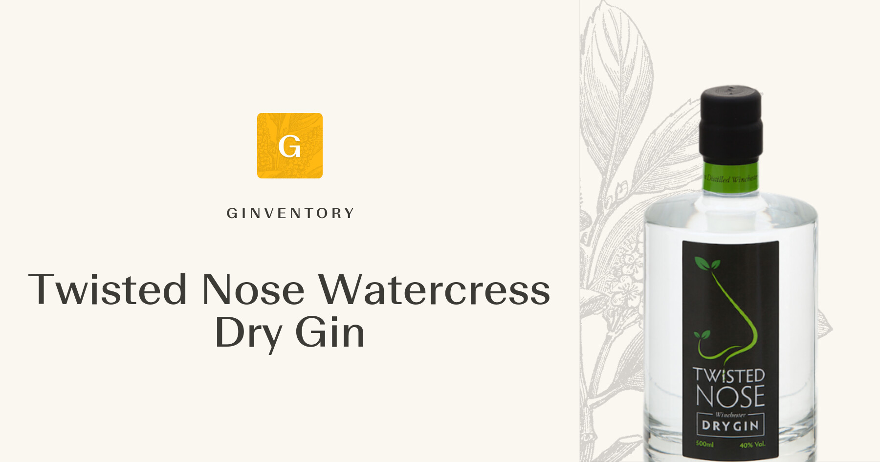 Twisted Nose Watercress Dry Gin — Gins | Ginventory