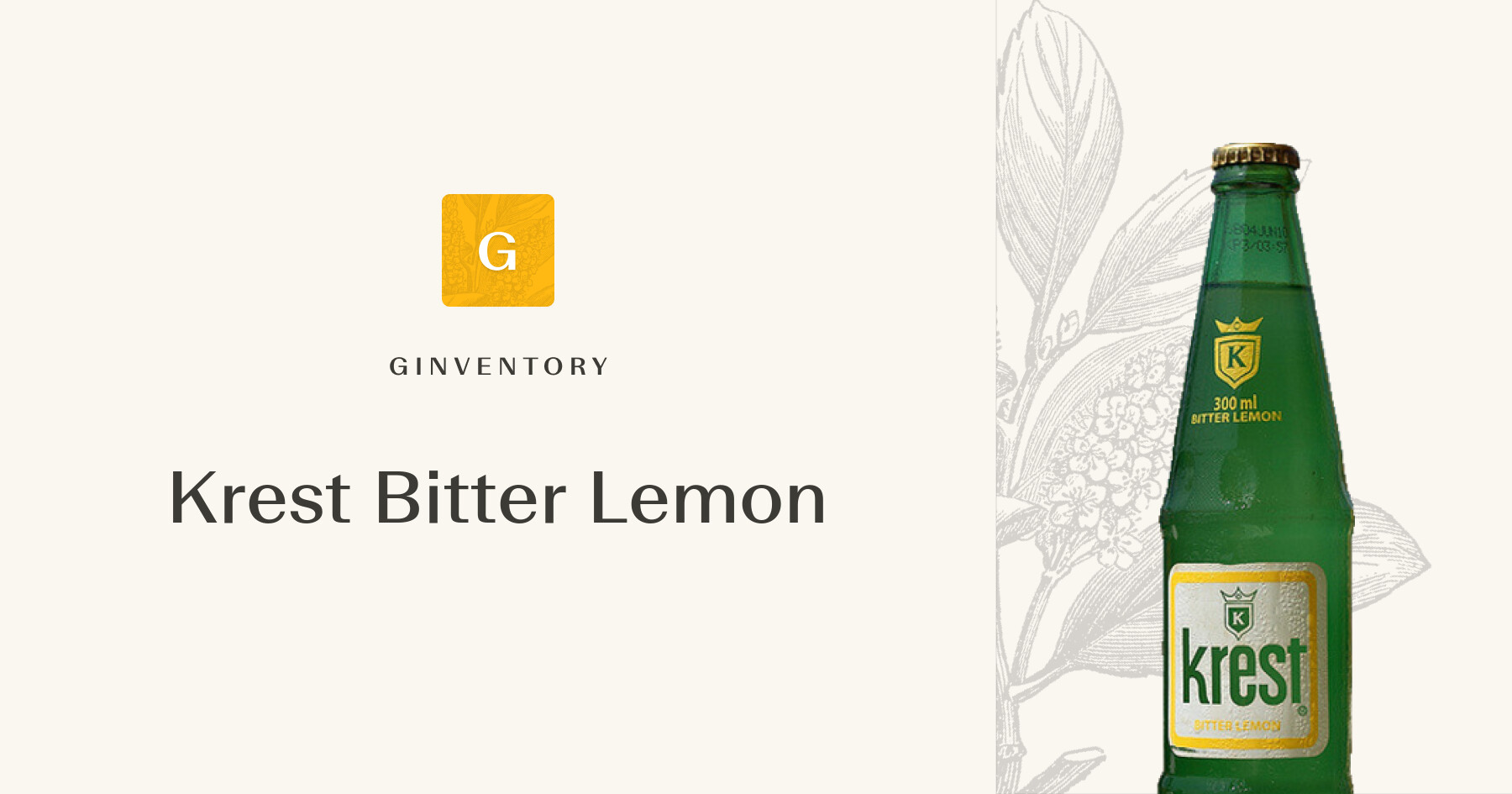 Krest Bitter Lemon — Tonics | Ginventory