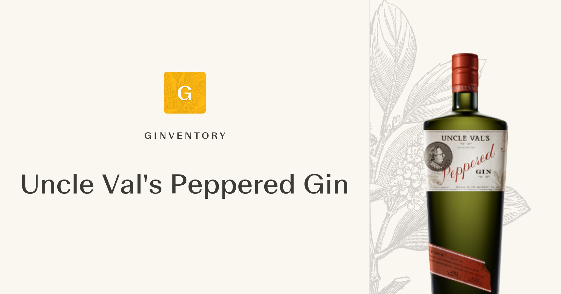 Uncle Val's Peppered Gin — Gins | Ginventory