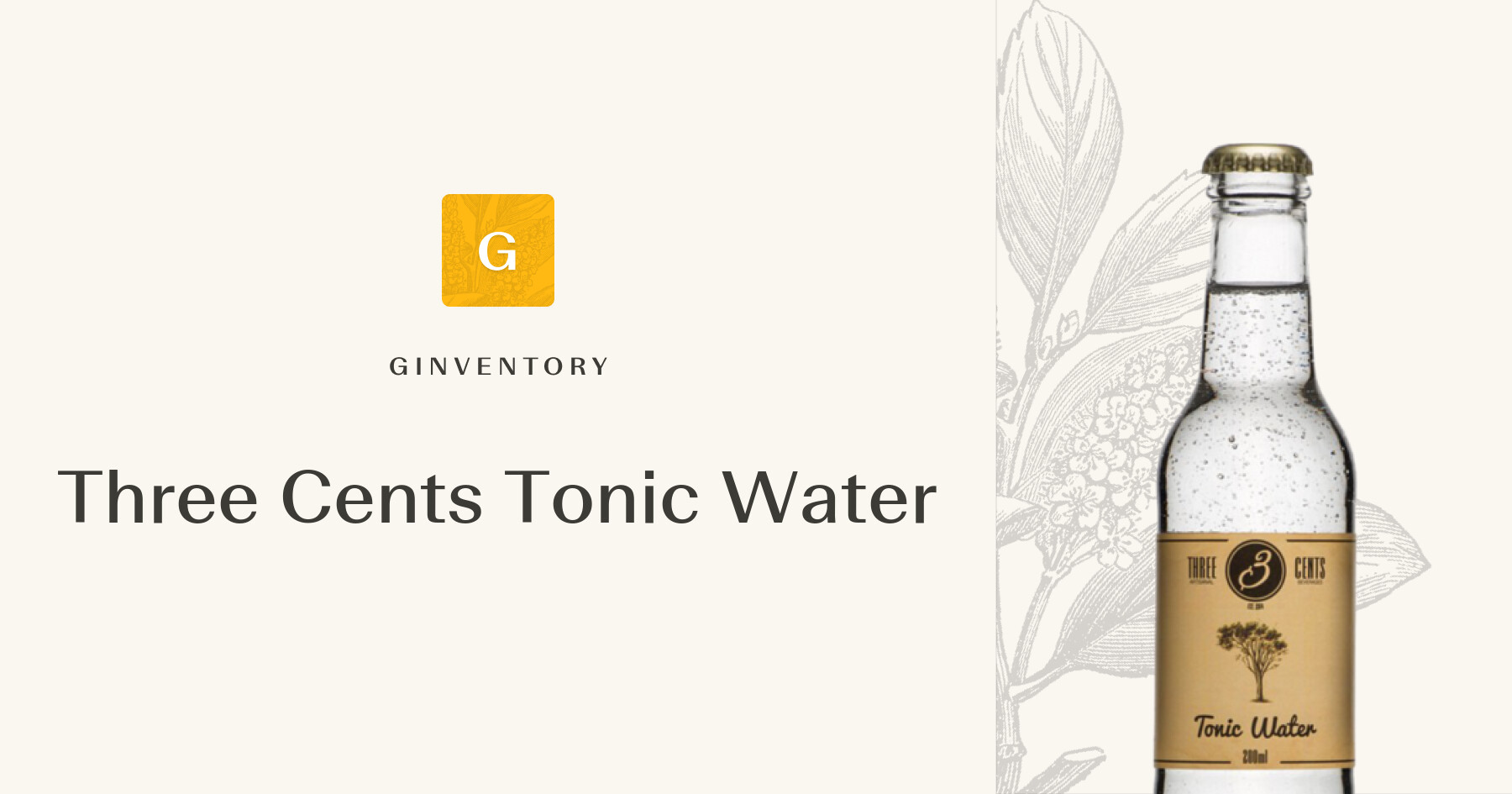 Three Cents Tonic Water — Tonics | Ginventory
